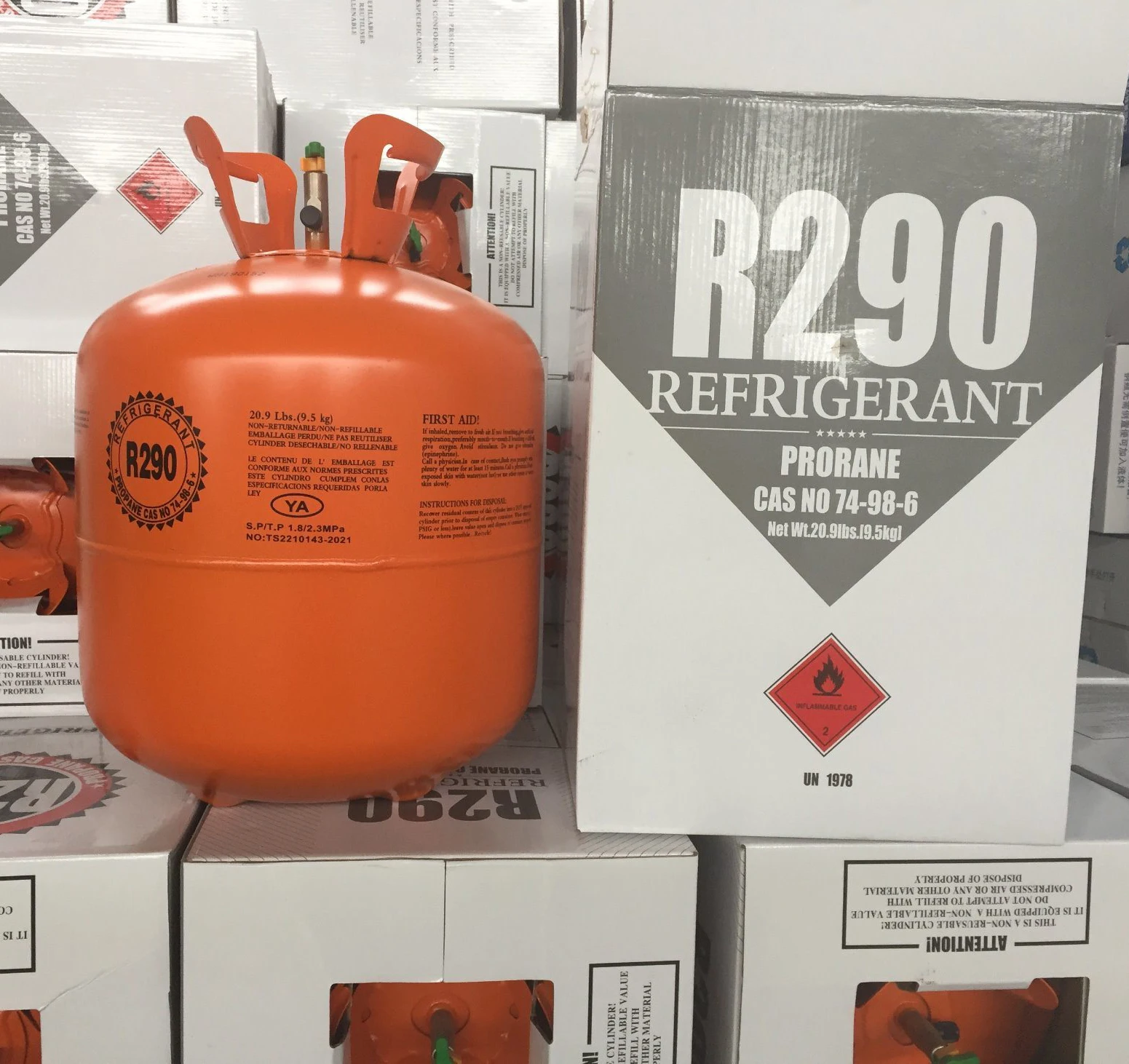 R290 Non Florine Propane Refrigerant Gas R290 R600 Air Condition Use ...