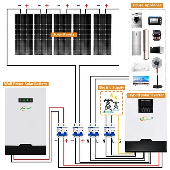 Hybrid System Solar Kit 5kw 10kw 12kw 15kw 18kw 20kw 25kw 30kw Off Grid Solar Power Energy ...