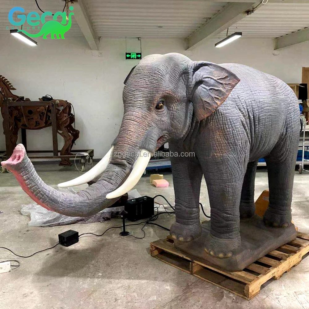 Gecai Amusement Park Life Size Animatronic Animals Robotic Elephant ...