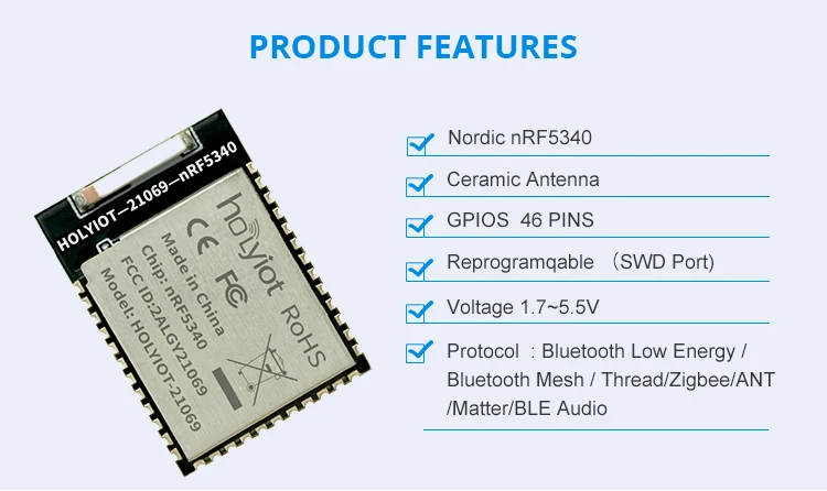Holyiot Nrf5340 BLE Module - Ultra-Low Power Iot Solutions