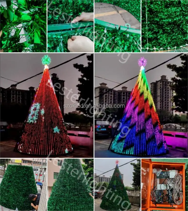 Holiday Party 3D Outdoor Giant New Year Christmas Tree DMX Animated Led ...