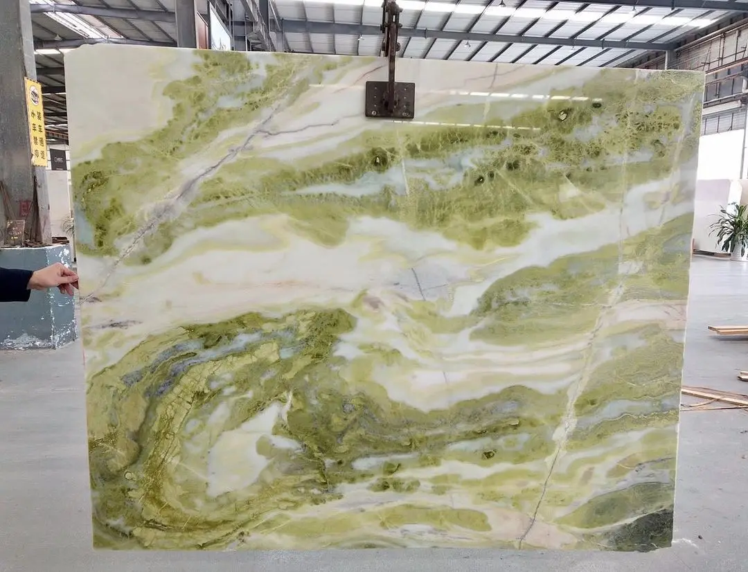 Dreaming Green Marble Slab - Luxury Polished Background