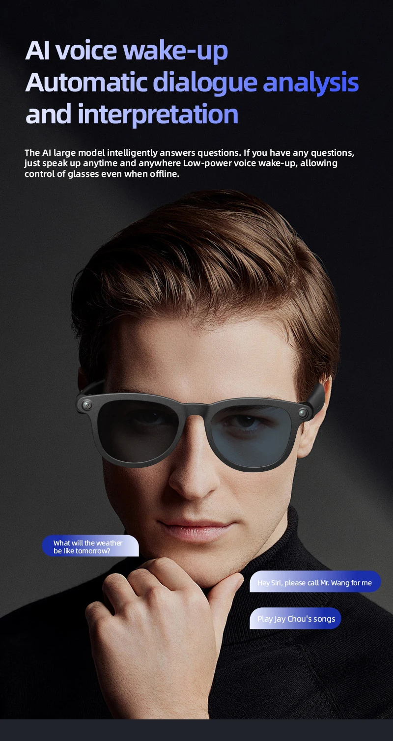 SG702025 ARAI Wearable Fashion Smart Glasses Music smart glasses with ...