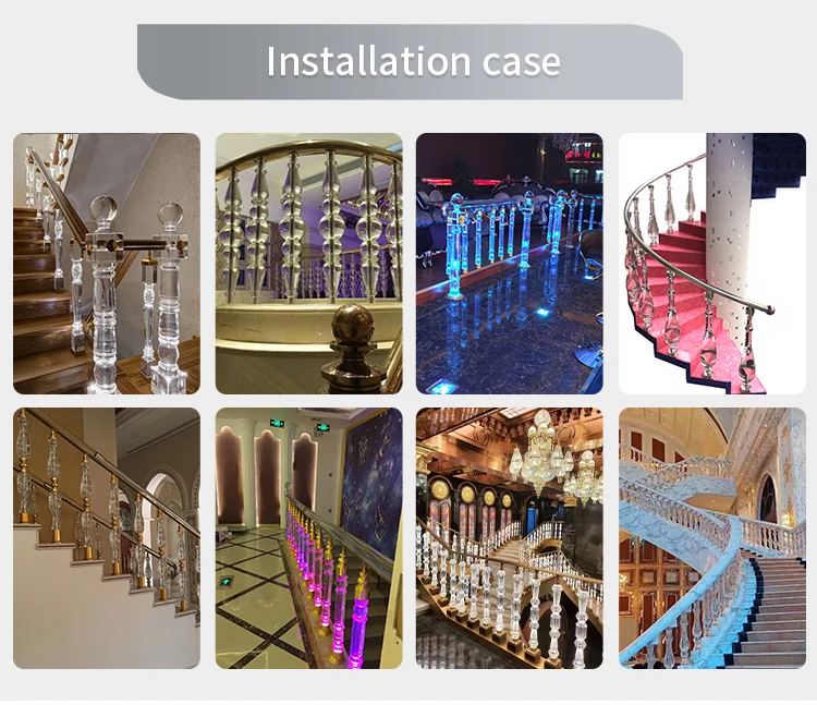 New Design Crystal Glass Stair Balusters for Villa & Hotel