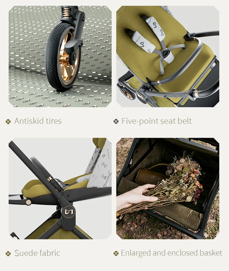 Sandblasting And Painting Process Foldable Big Child Baby Stroller 3 In ...