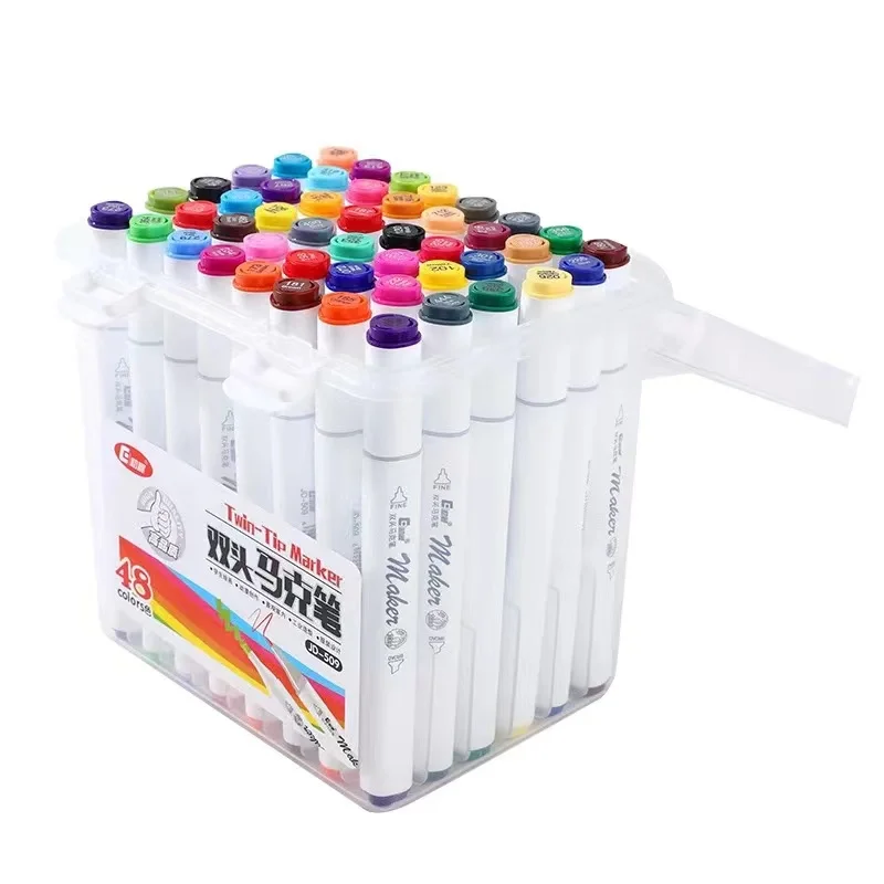 School Dual Tips Permanent Artist Coloring Drawing Markers Pen For Kids ...