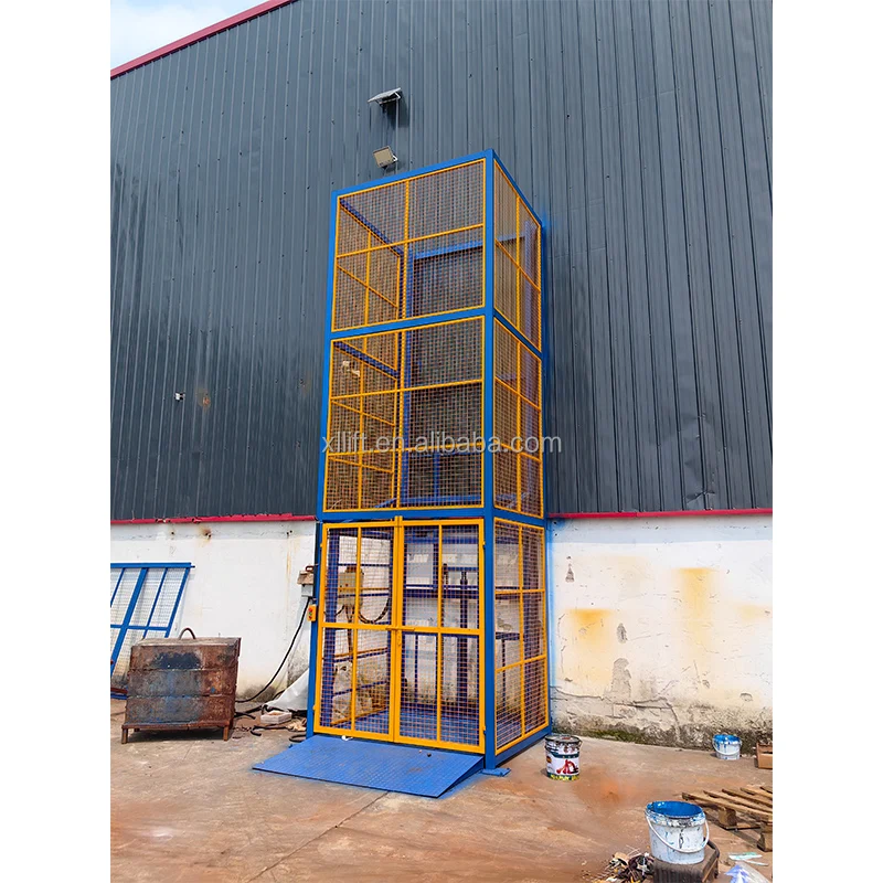 Hydraulic Goods Hoist Electric Pallet Lift Warehouse Guide Rail Cargo ...