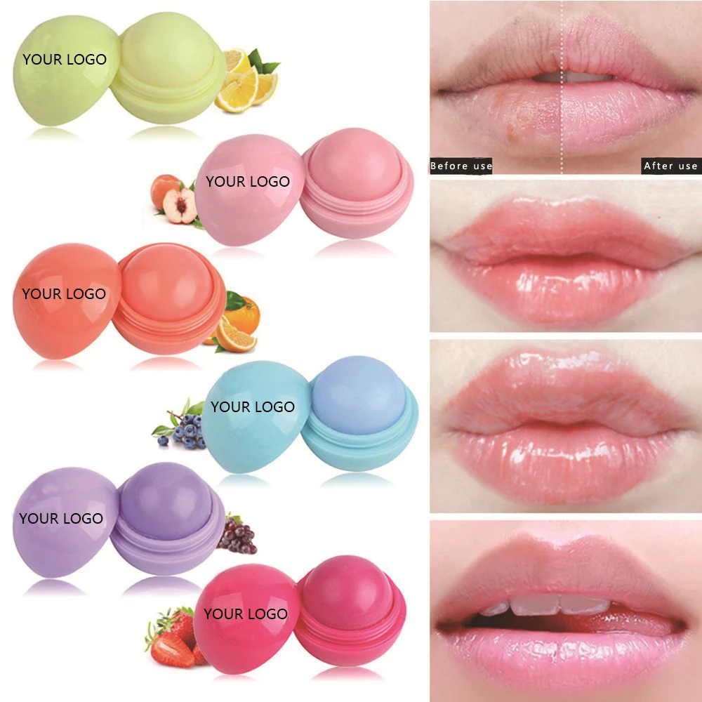 Wholesale Small Round Ball Lip Balm Lasting Fruit Lip Balm Prevents ...