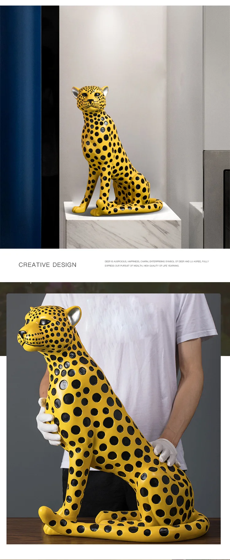 Modern Home Decoration Polyresin Art Craft Animal Statue Life Size ...