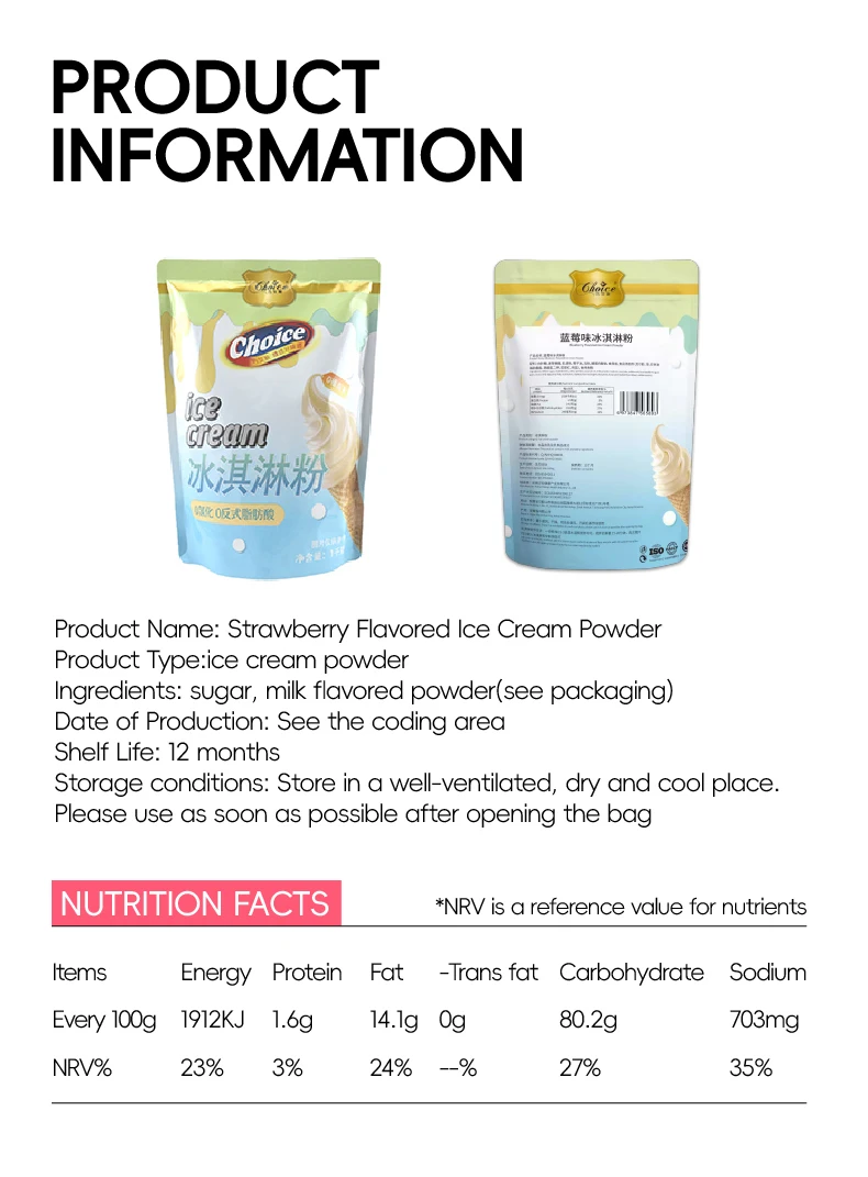 All Natural 1kg and 25kg Soft Serve Hard Ice Cream Powder with Flavors ...