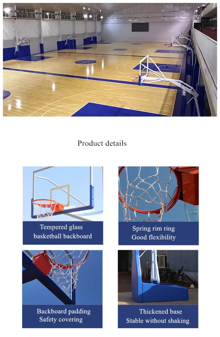 Indoor System Height Adjustable Basketball Hoop Stands Movable Foldable ...