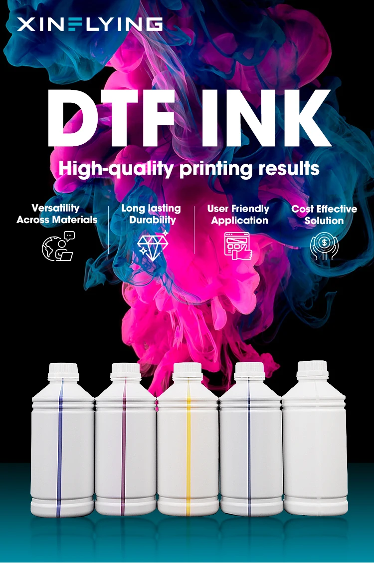 USA Warehouse Xinflying DTF Printer Ink Cmyk+white 5 Colors