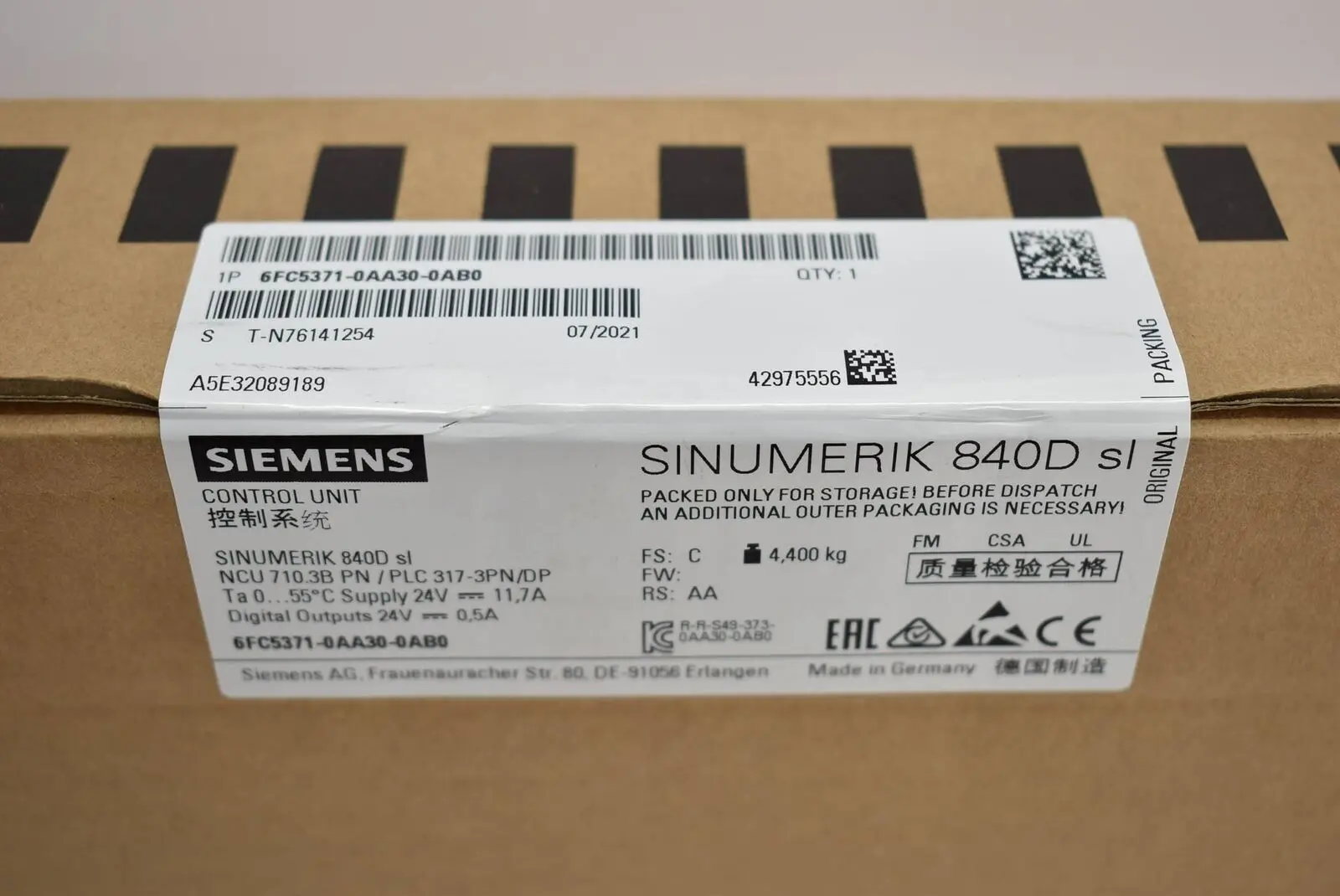 Siemens Sinumerik 840d Sl Ncu710.3b Pn/plc317-3pn/dp 6fc5371-0aa30-0ab0 ...