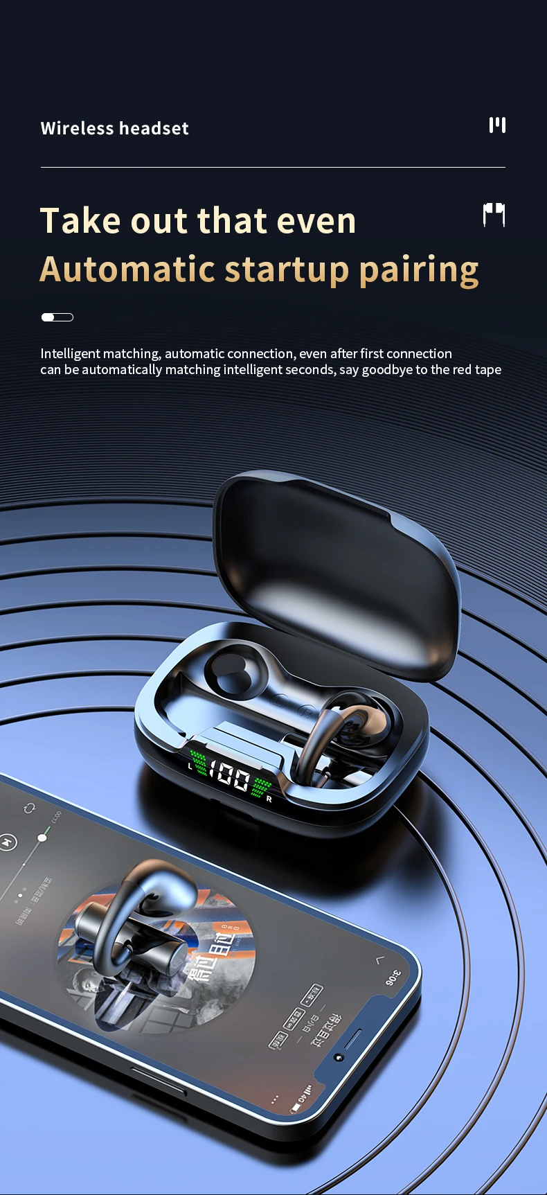 JR03 Bluetooth Earphones - Intelligent Noise Reduction