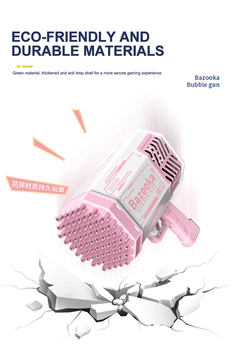 New Hot Selling Kids Toy 69 Holes Bazooka Electric Bubble Blower ...