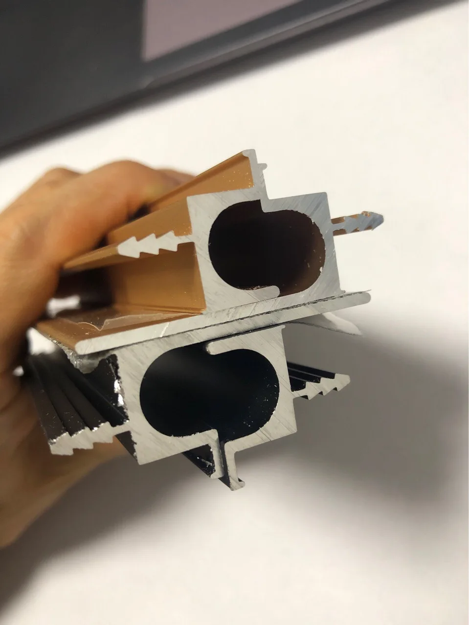 C Type Aluminum Black And Gold Anodize Profile Aluminum Continuous ...