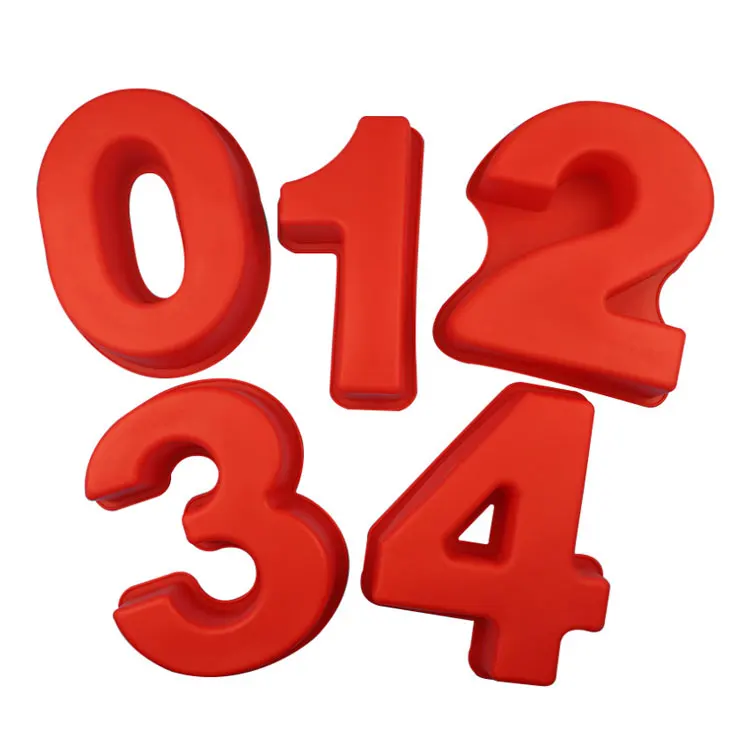 Large Size Number Moulds Baking Forms Silicone Number Mold Cake Pan 10 ...