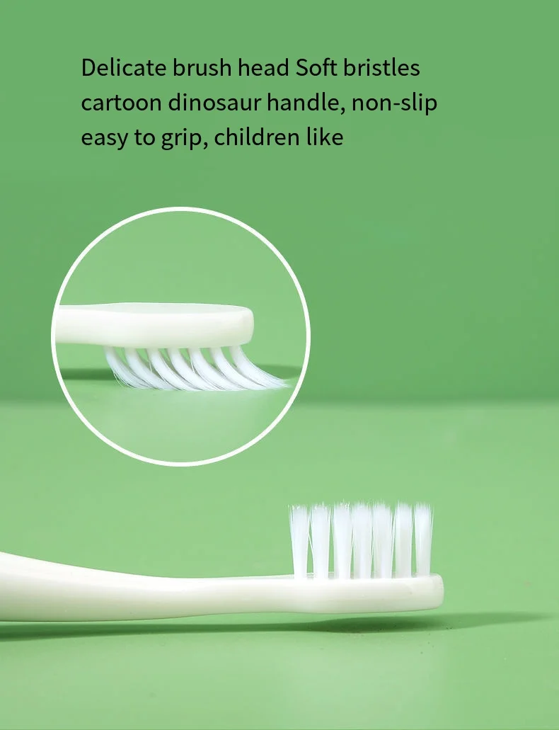 Cartoon Dinosaur Children's Toothbrush Soft Fine Hair Mouth Guard Small ...