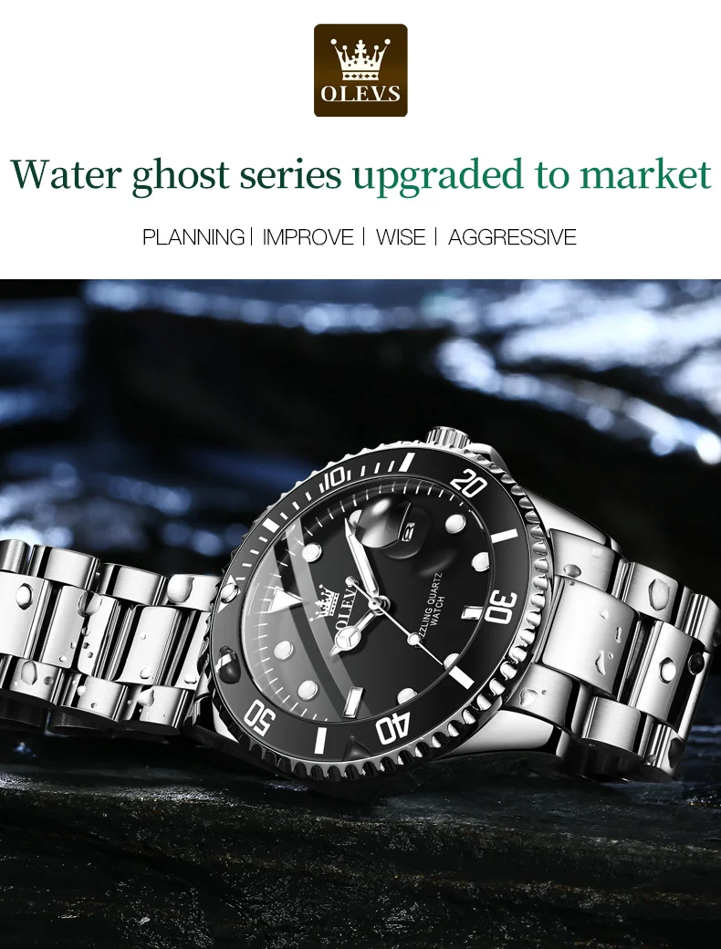 OLEVS 5885 Men's Watches - Luxury Business Waterproof Quartz