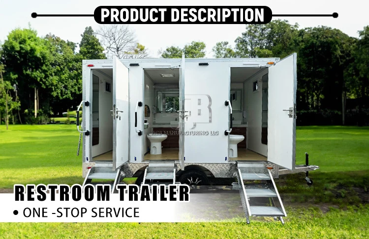 Customized Luxury Mobile Toilet 3 Rooms Steel Bathroom Trailer Premium ...