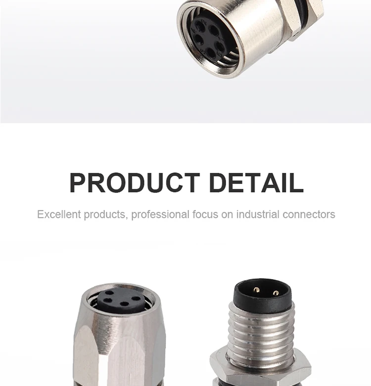 Screw M8 PCB Metal Socket 3 4 5 6 8 Pins Straight Version Male Female ...