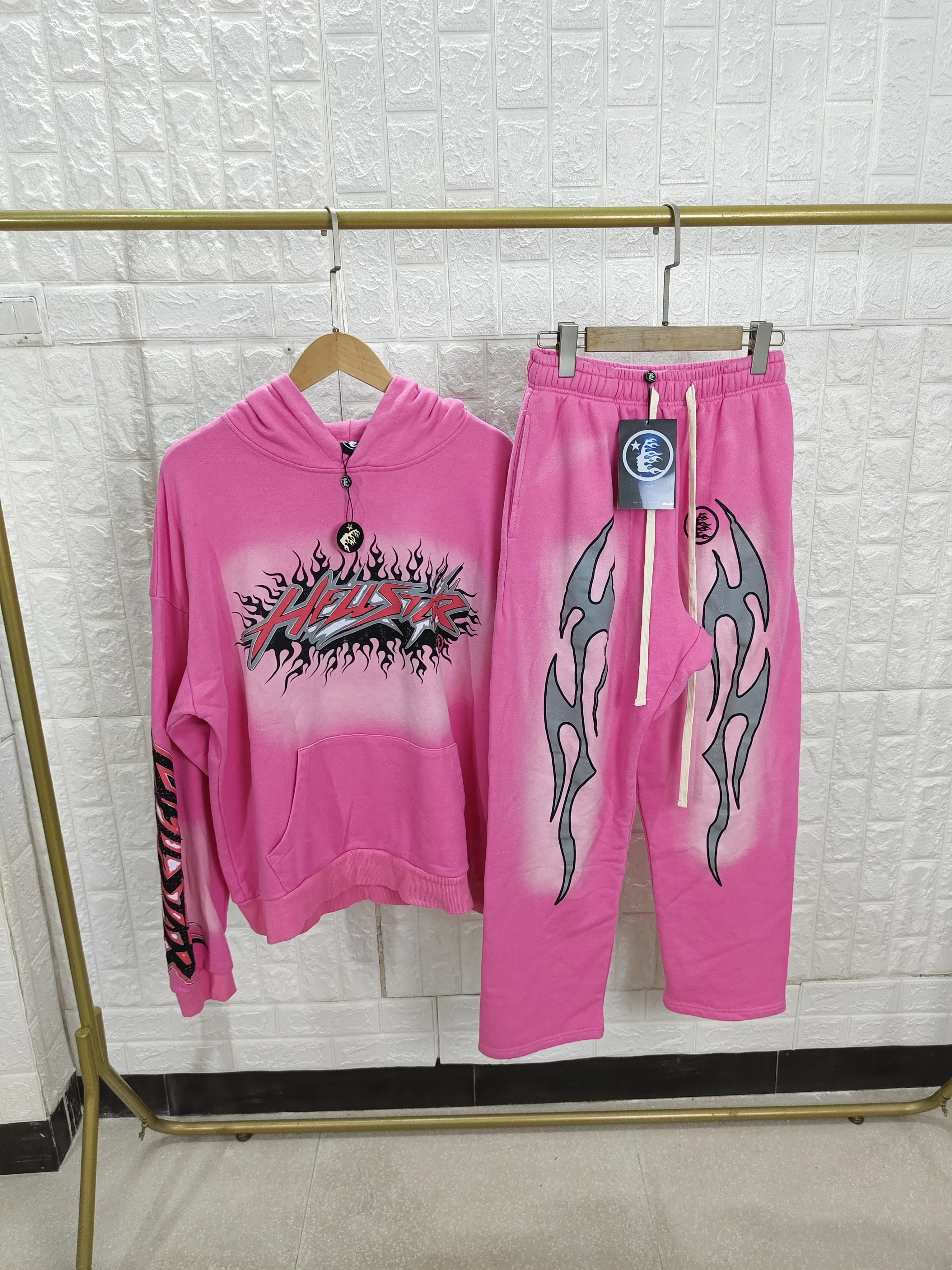 Top Quality Hellstar Sweatpants And Hoodie Set Tracksuits Acid Wash ...