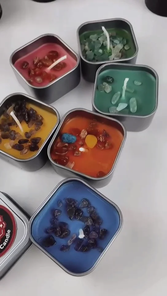 Seven Chakras Meditation Tin Candle Combost,For Aromatherapy And ...