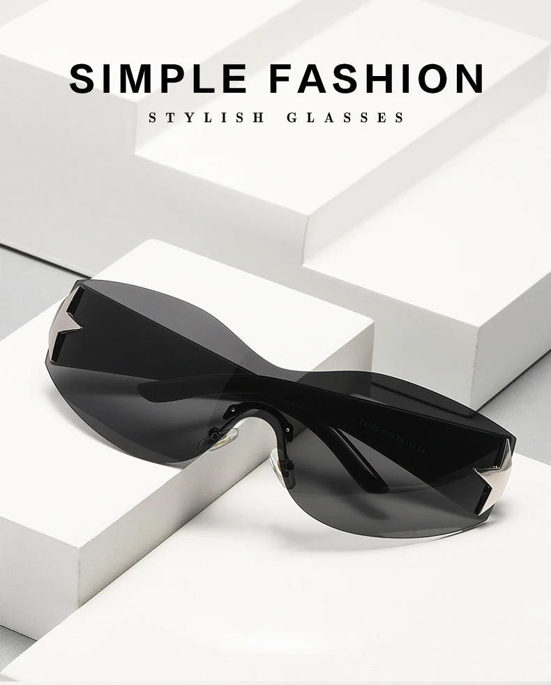 8122 Y2K Frameless One-Piece Five-Pointed Star Sunglasses