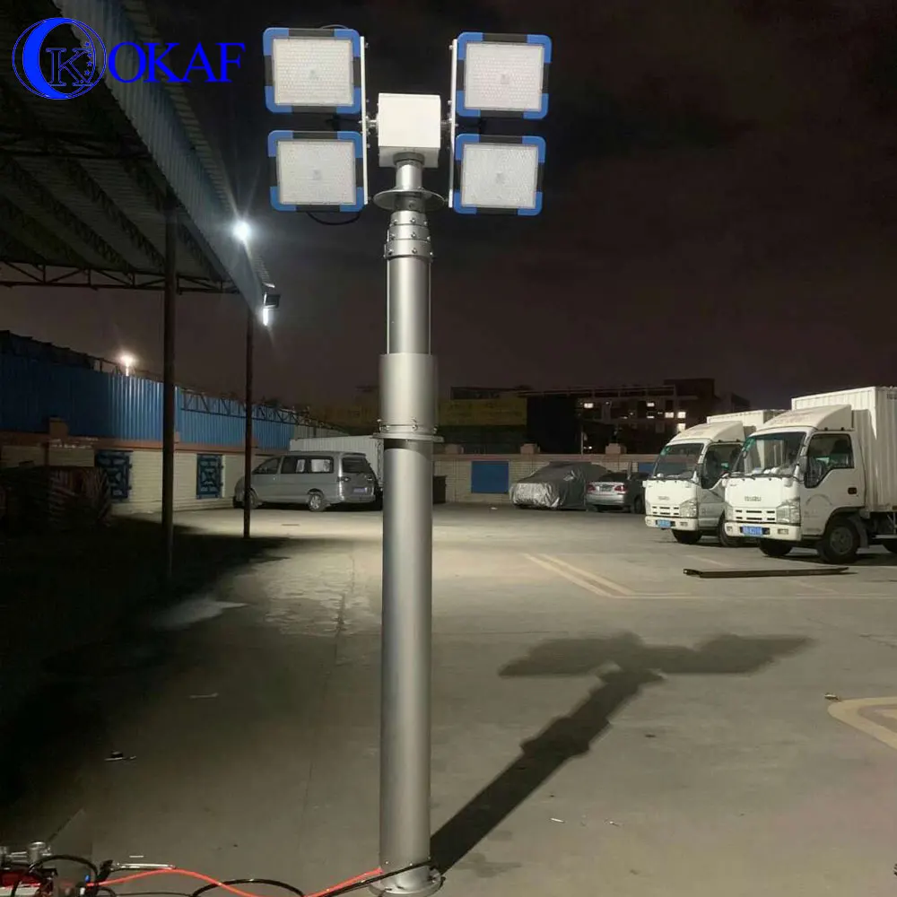 vehicle mounted telescopic mast camera tower Rescue Car Collapsible LED ...