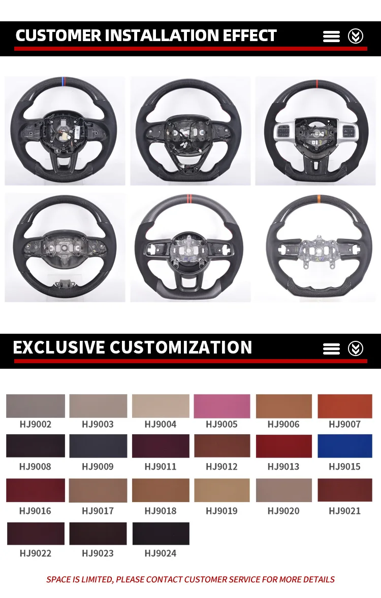 Carbon Fiber Steering Wheel For Jeep Grand Cherokee Srt Wrangler Jk Jl ...