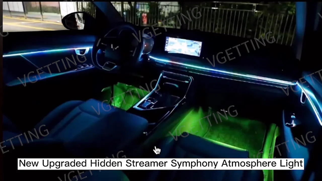 18 In 1 Full Color Streamer Car Ambient Light Rgb 64 Color Universal ...