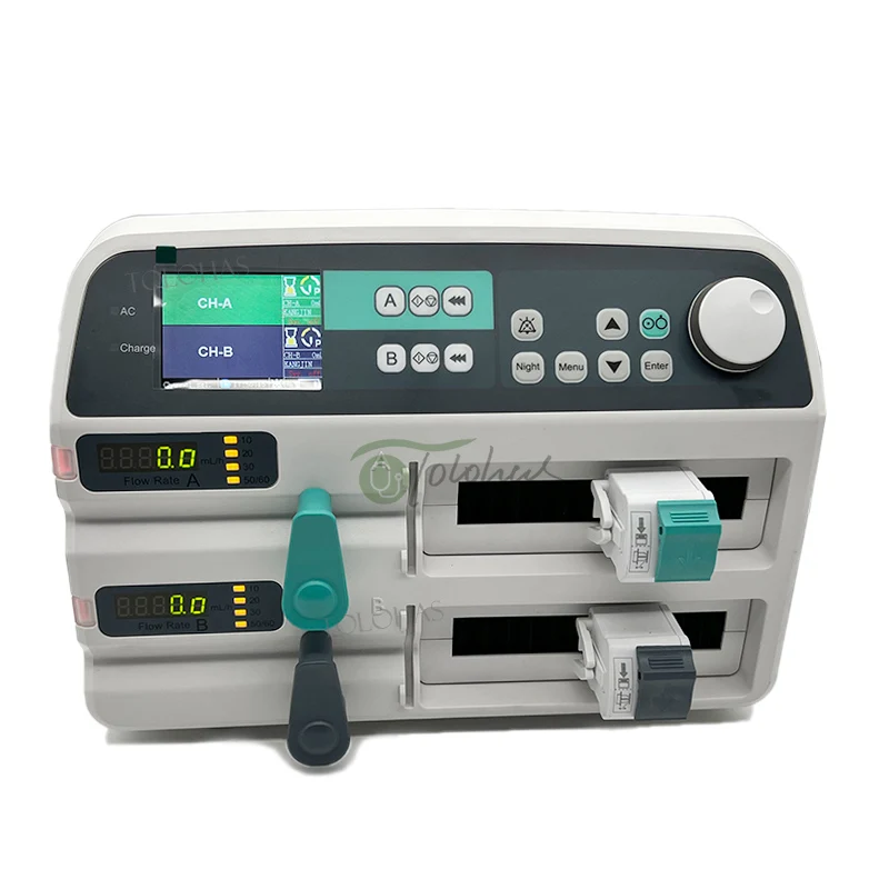 Lhg702 Hospital Dual Channel Syringe Pump Price Tolohas Hot Sale Double ...