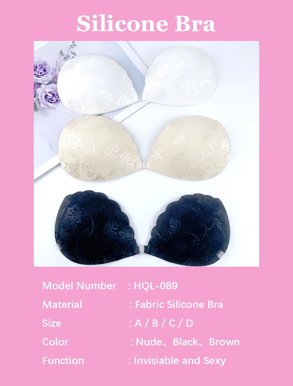 Mei Xiao Ti Wireless Push Up Strapless Women Bras Backless Invisible ...