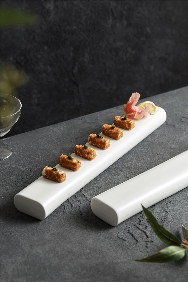 White Ceramic Show Plate Molecular Gastronomy Cold Dishes Sushi Sashimi ...