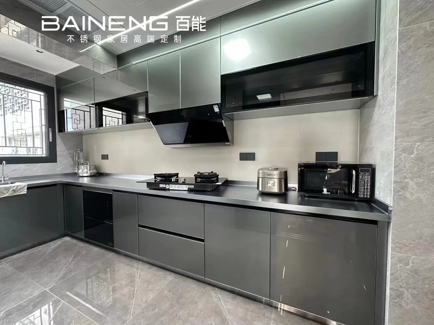 304 Stainless Steel Modern Luxury Modular Complete Set Kitchen Cabinets ...