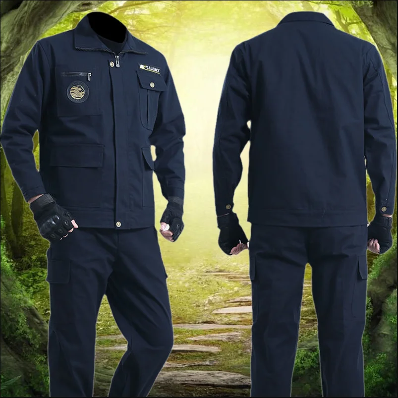 Pure Cotton Work Suit, Men's Spring and Autumn Thickened Labor ...