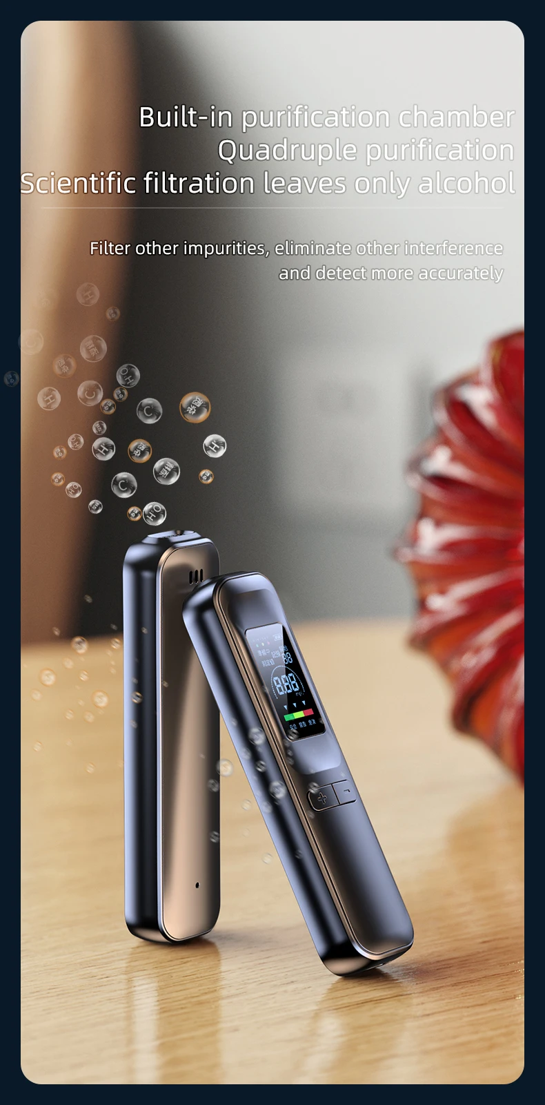 Car Breathalyzer Digital Wine Breath Tester Alcohol Tester Rechargeable ...