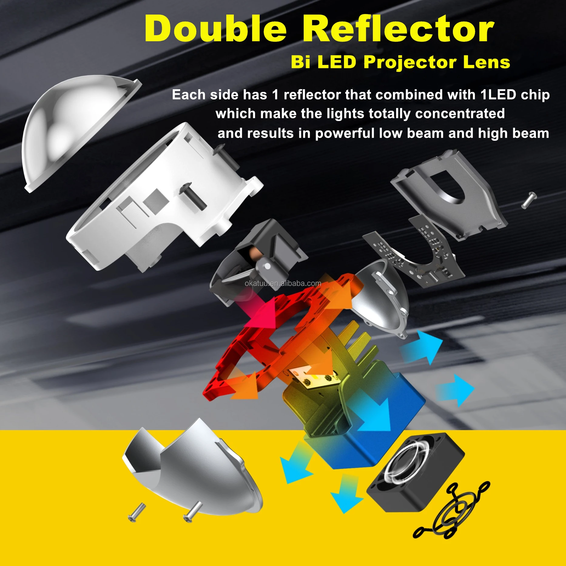 Okatuu Professional Factory Bi Led Projector Headlights Lens 3.0 Inch ...