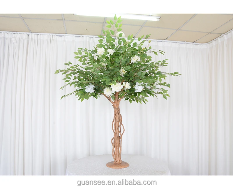 Wedding Centerpieces Decoration Green Ficus Leaves Artificial Banyan ...