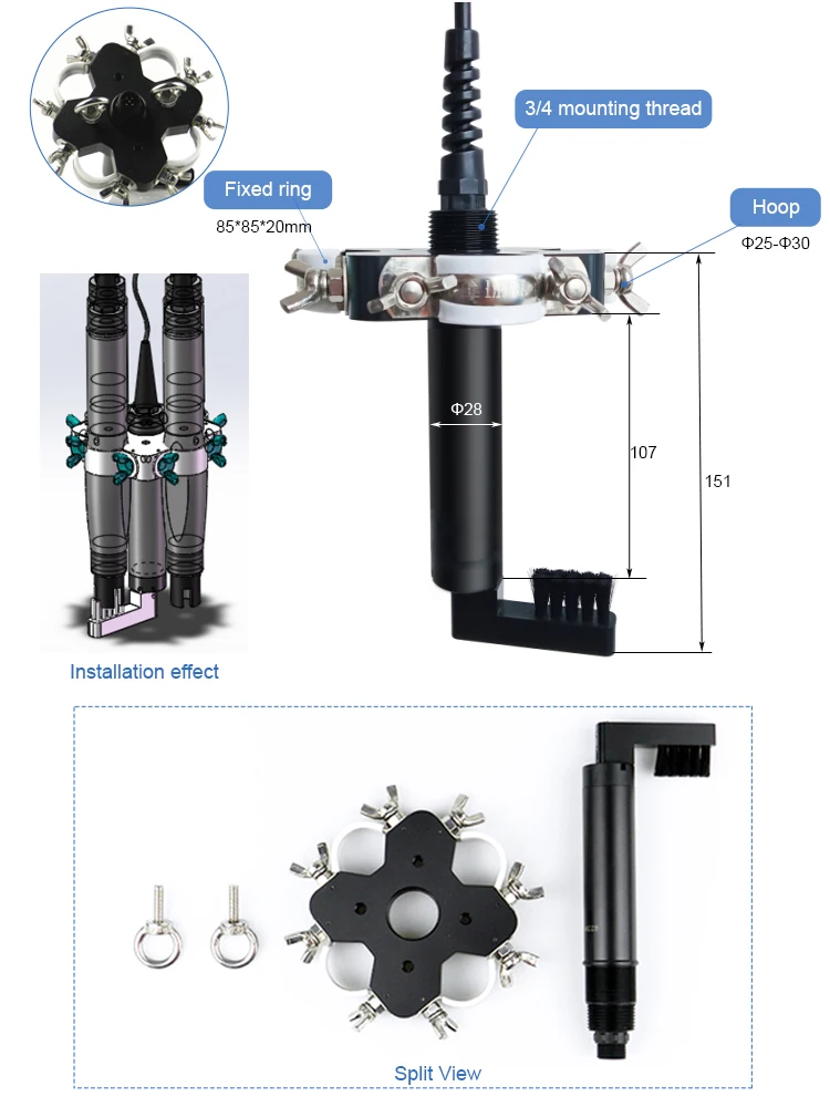Veinasa-qjs Water Quality Sensor Self Clean Brush