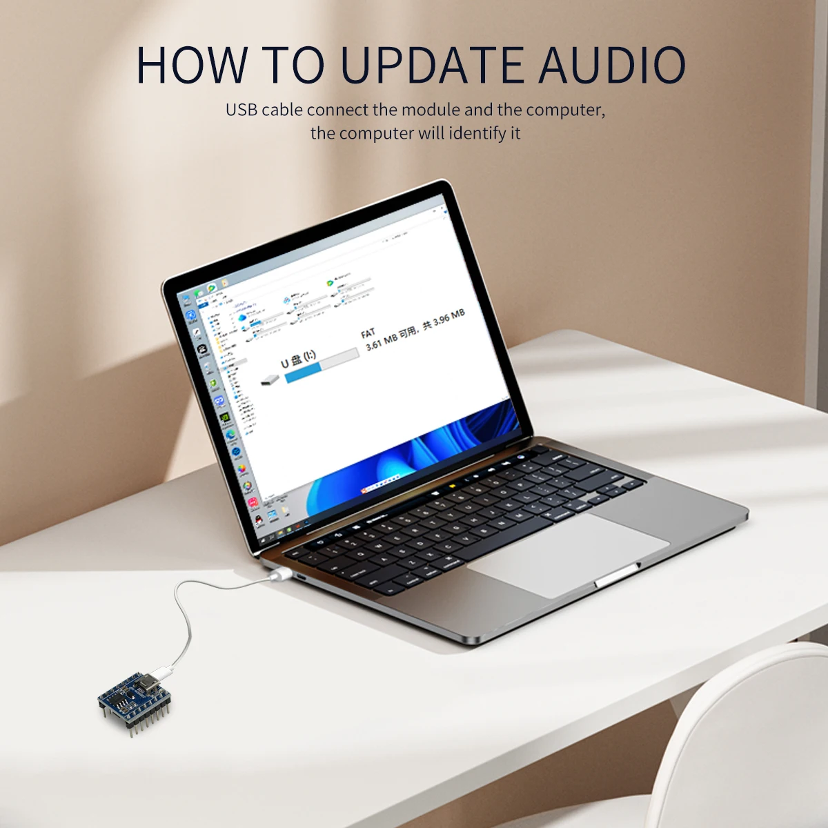 JQ8900-16P 3W 7 톤 16 핀 USB MP3 음성 사운드 모듈 사용자 정의 마운트 TTL 직렬 포트 제어 전자 제품 ...