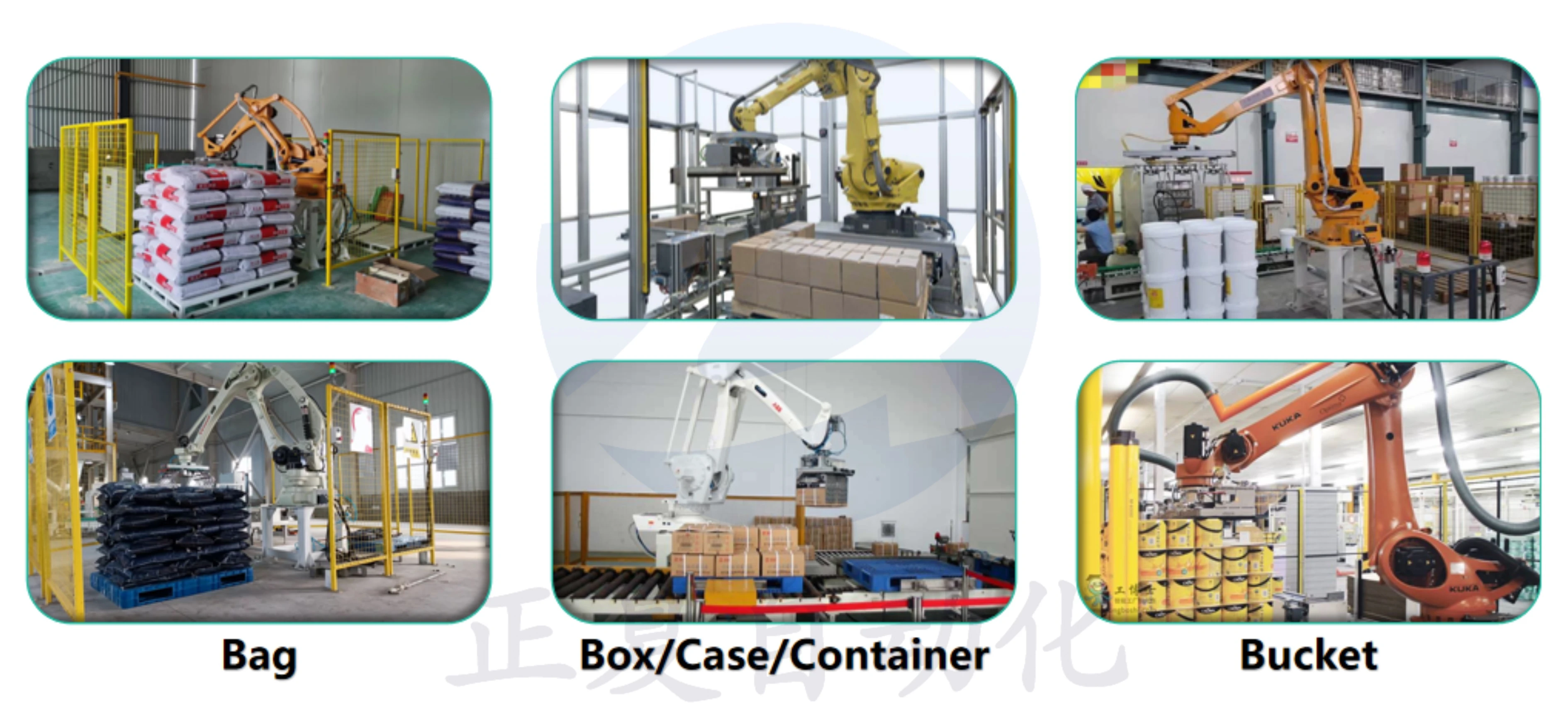 Automatic Stacker Machine Robot Palletizering System Stacking 20 Kg Bag On Pallets Box Case Bag ...