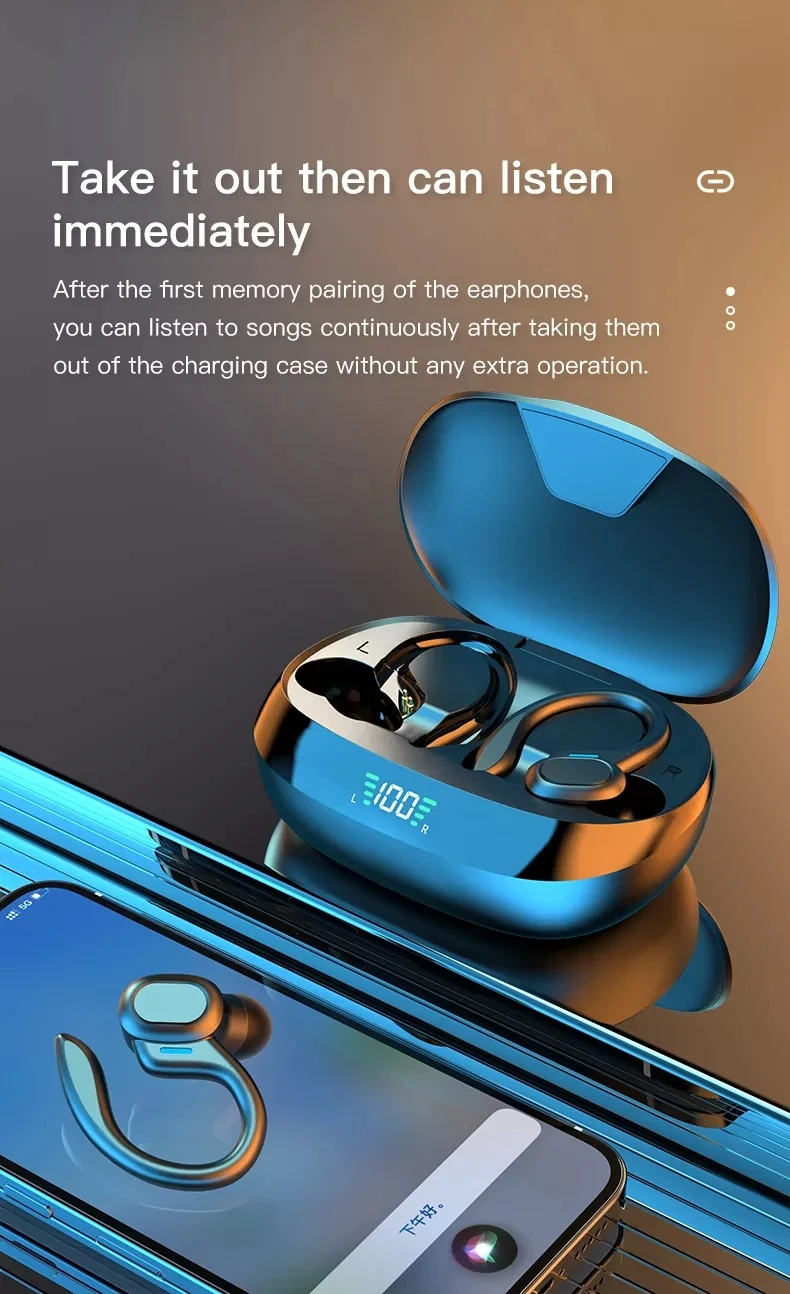 Sp16 Wireless Earphones Tws Sports Ear Hooks Earbuds Comfort Ear Hook ...