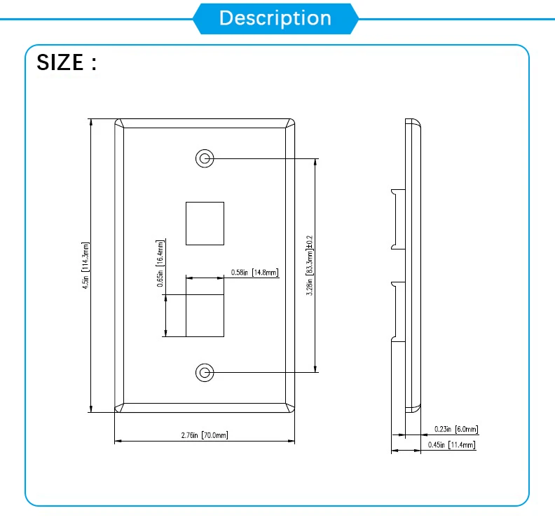 Lan RJ11 RJ45 Panel Keystone Faceplate 45 Jack 1 2 Port 86 US Type ...