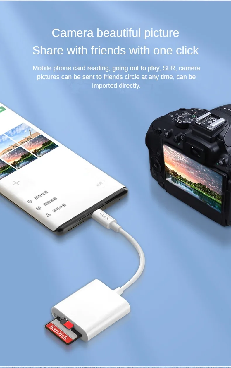 Portable USB C SD/TF Memory Card Mobile Card Reader White SD TF Card ...