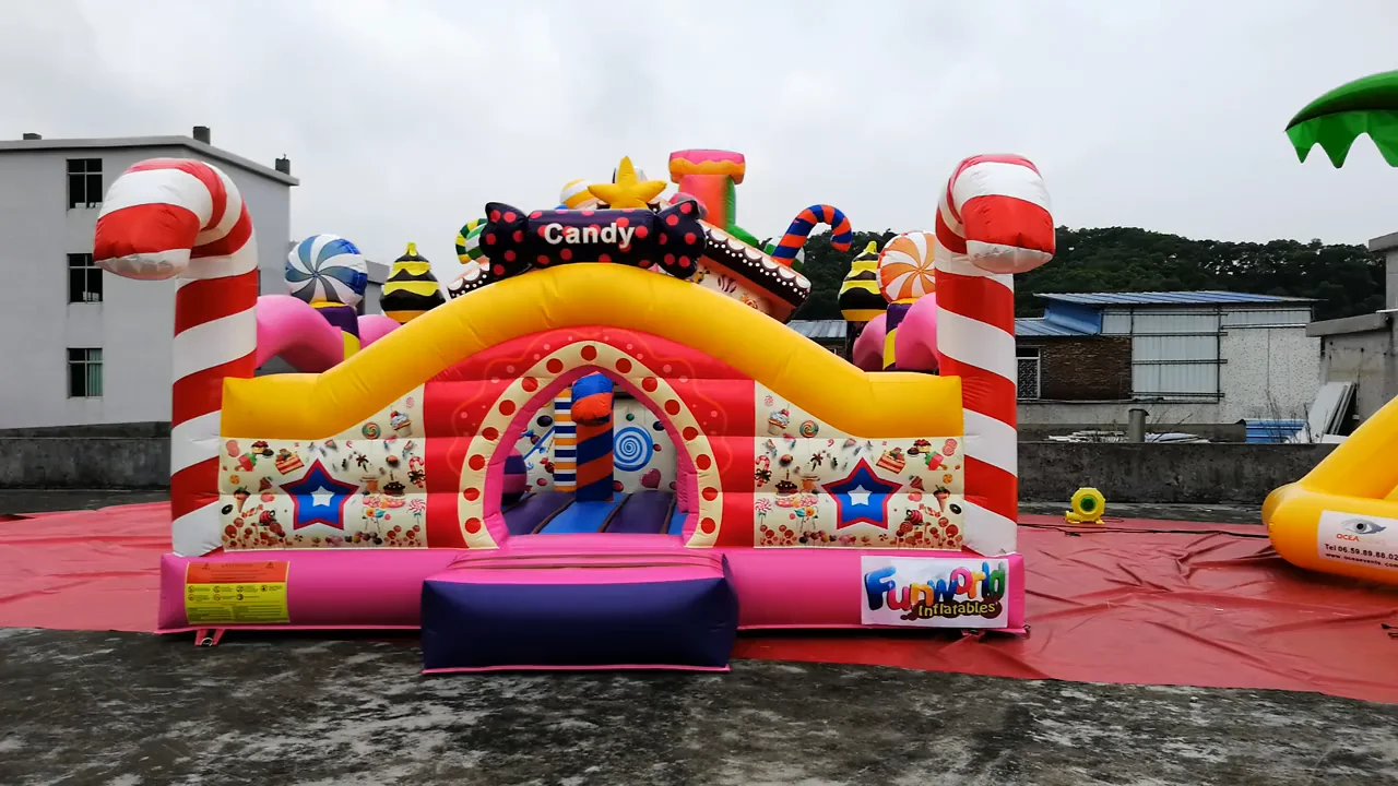 Outdoor Candy Amusement Park Chateau Gonflable Bouncy Castle Slide ...