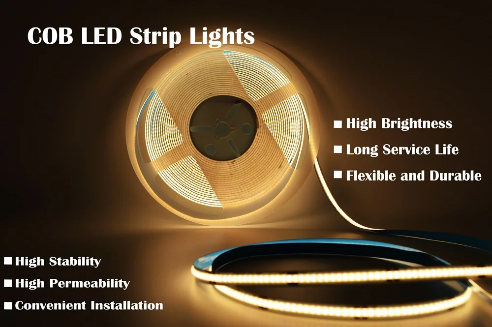 Super Bright COB LED Strip Lights - Warm White 3000K