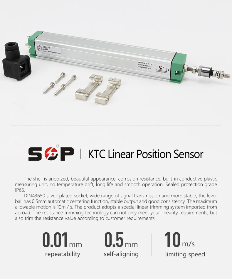 KTC 200mm Displacement Analog Measuring Linear Position Transducer Sensors