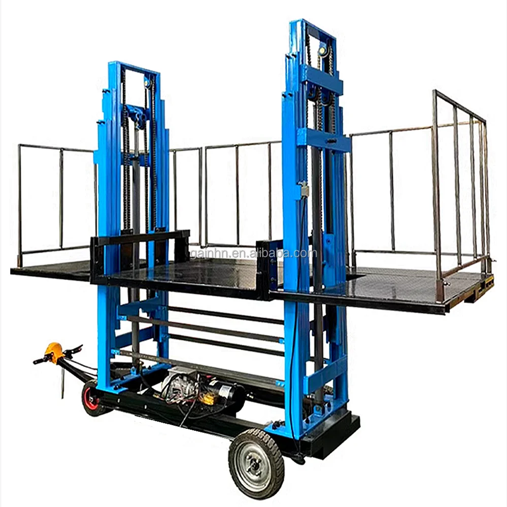 6 Meter Lift Scaffolding 500kg Hydraulic Electric Lift Mobile Material ...
