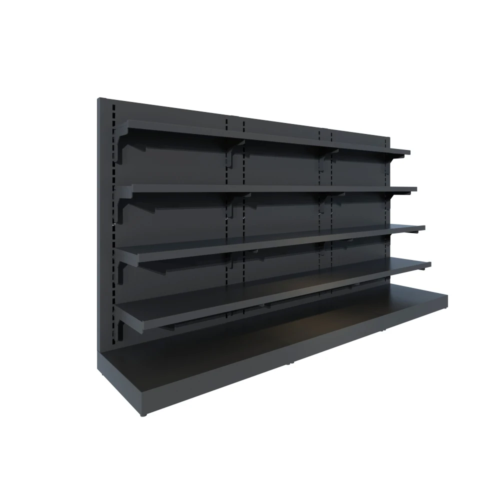 Metal Black Single Side Shelves for Supermarkets & Retail